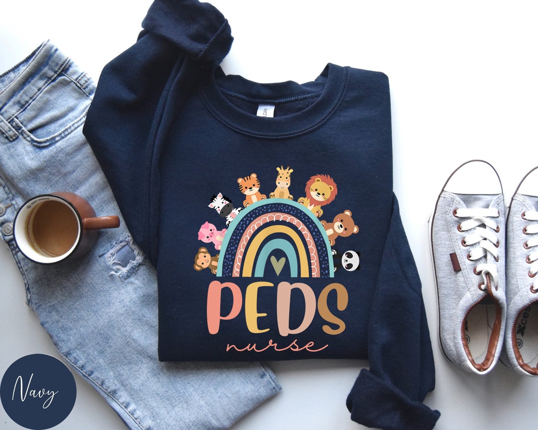 Pediatric Nurse Rainbow Animal Sweatshirt, Pediatric Animals Shirt ...