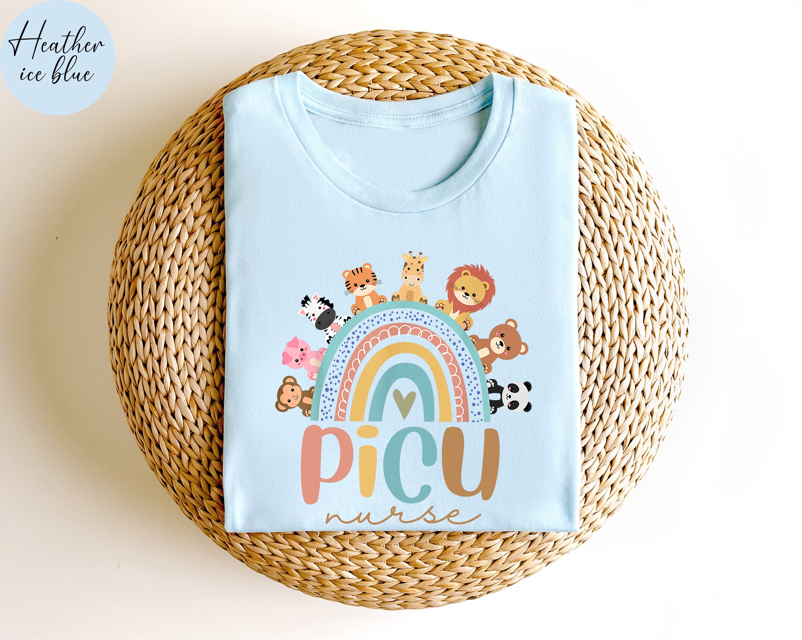 PICU Nurse Rainbow Shirt, PICU Nurse Animal T-shirt, PICU Nurse Gift ...