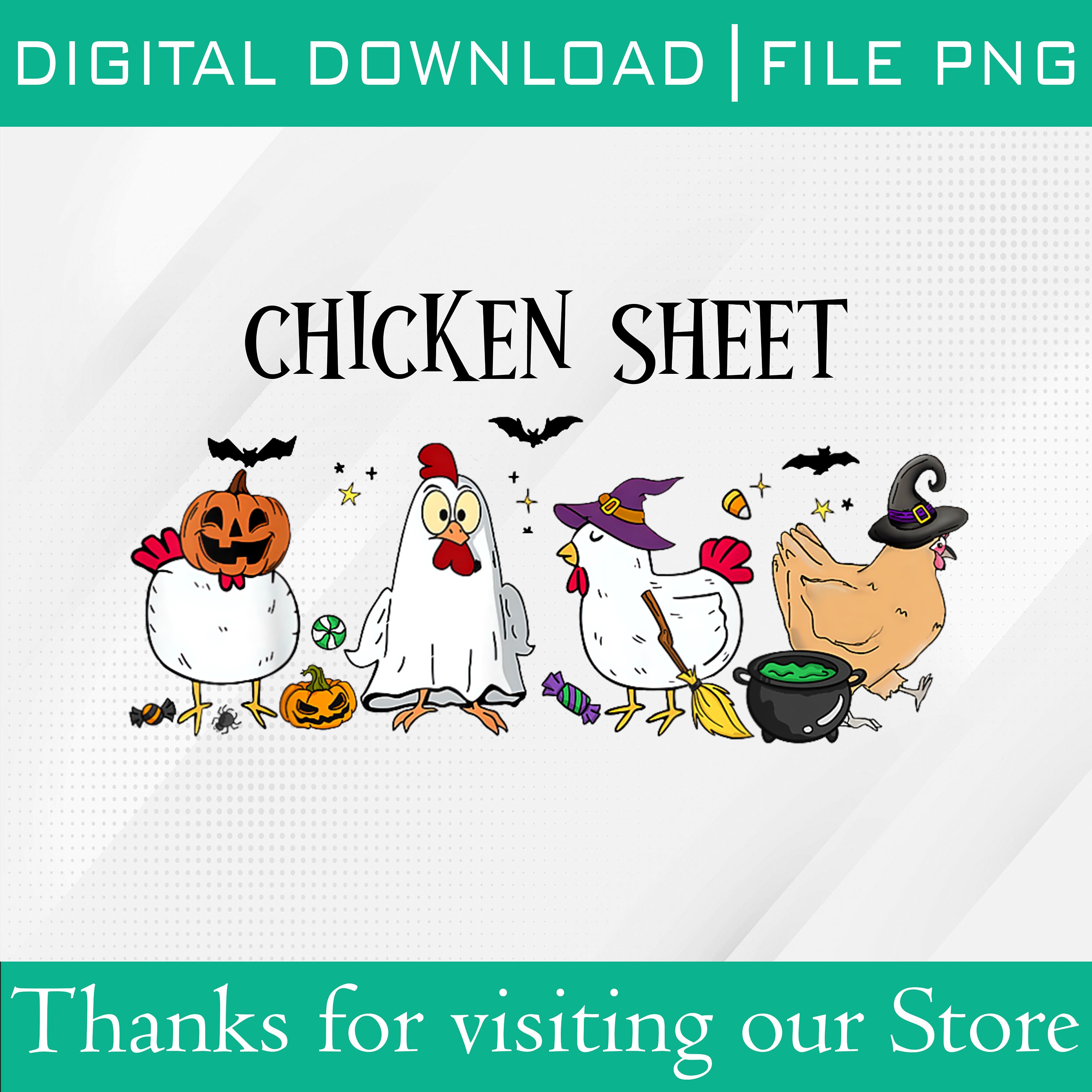 Chicken Sheet PNG Ghost Chickens Png Halloween Chickens Png - Etsy