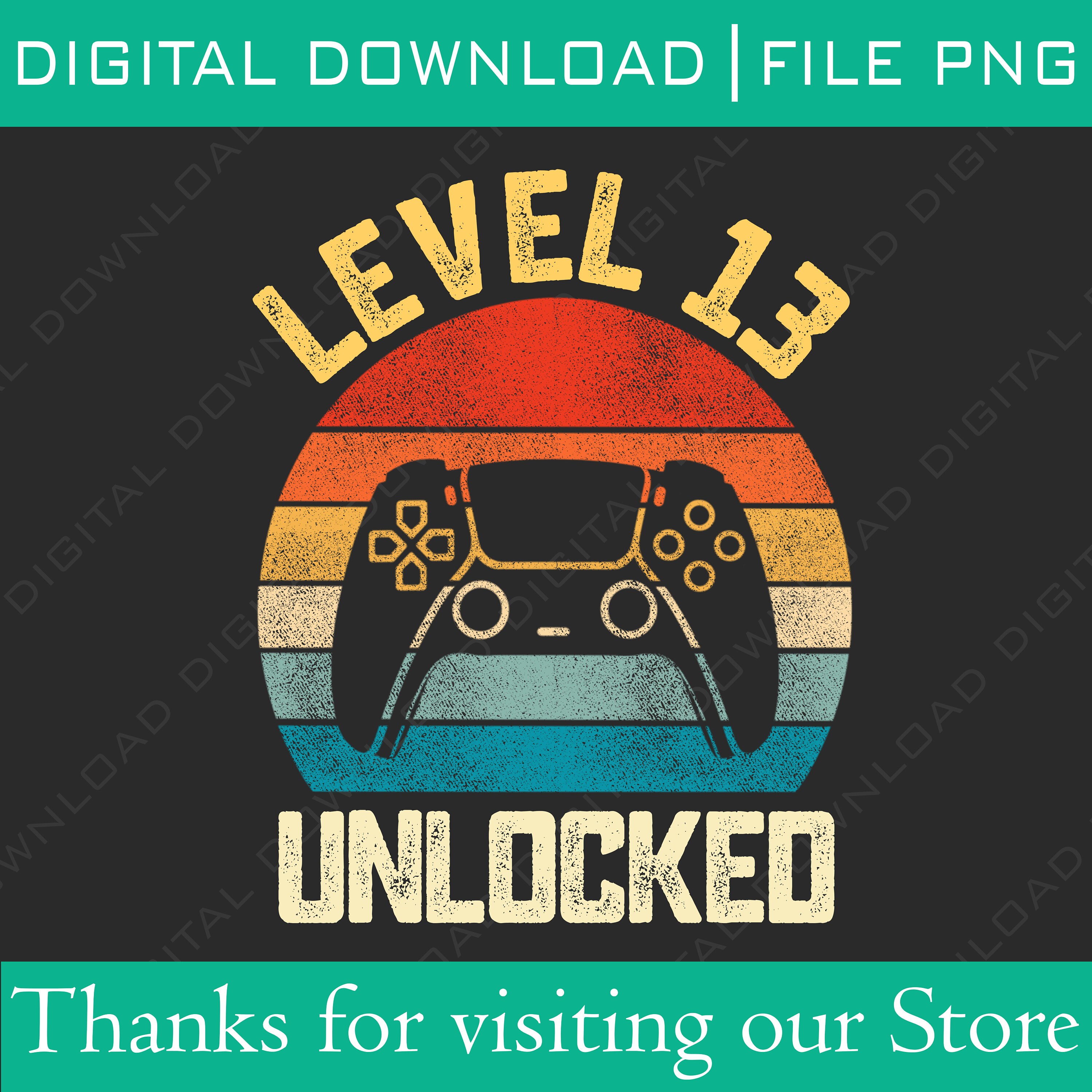Gamer Birthday Boys Level 13 Unlocked PNG Birthday Gamer 13th - Etsy