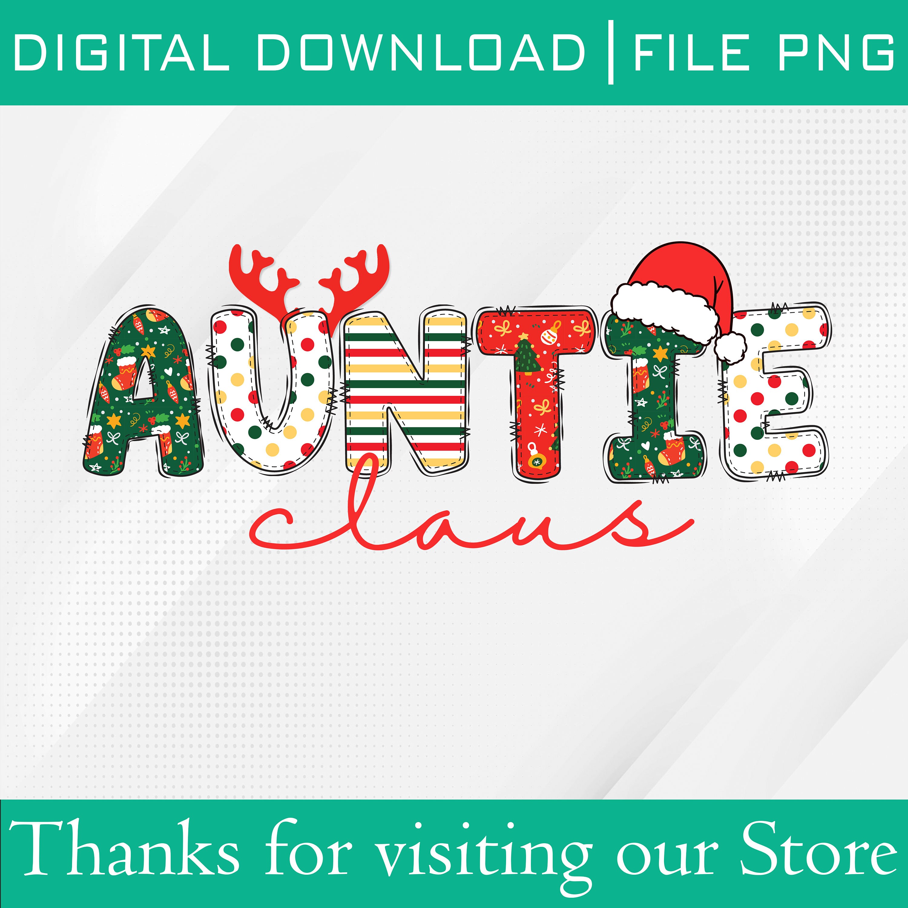 Christmas Png, Auntie Claus Png, Retro Christmas Png, Christmas ...