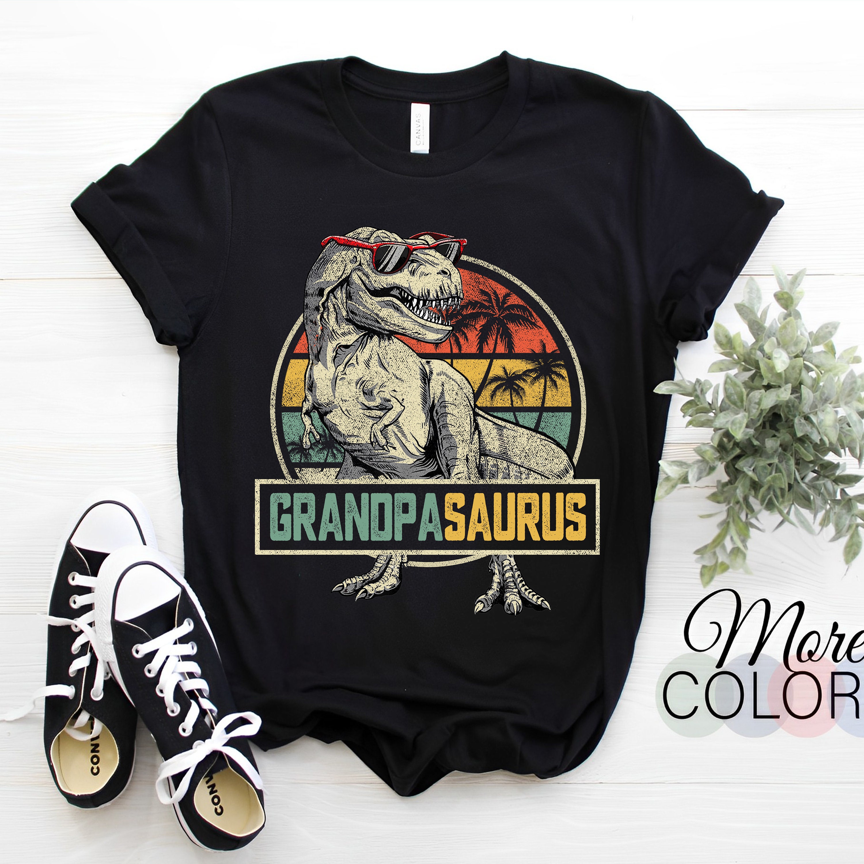 Grandpasaurus T Rex Funny Vintage Dinosaur Grandpa Saurus Father's Day ...