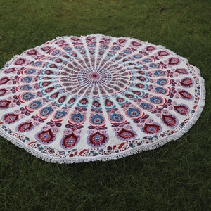 Round Beach Blanket Beach Accessory Tapestry Yoga Mat - Etsy