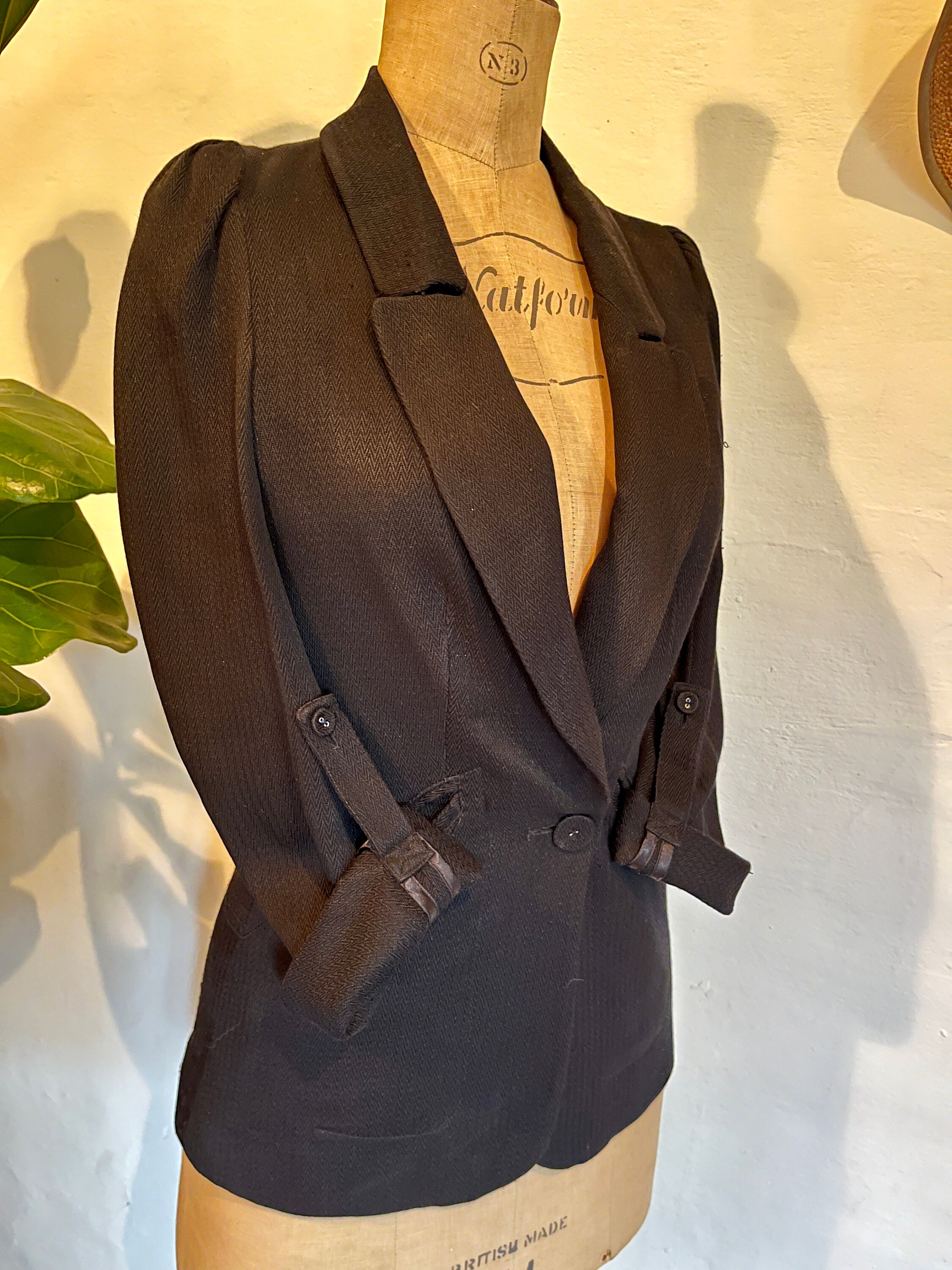 Striking Black Silk Ladies Long Line Tailored Jacket by - Etsy