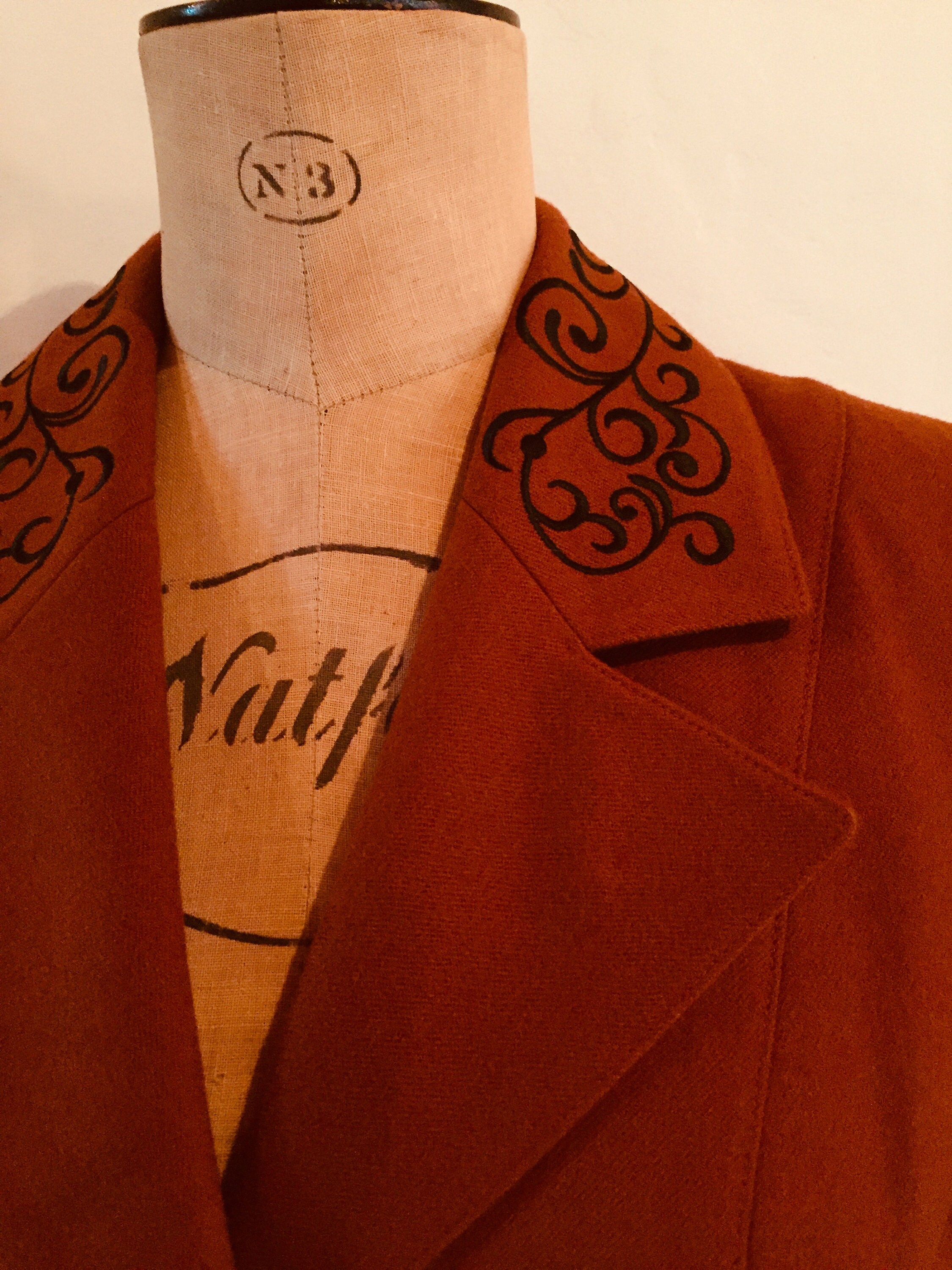 Sophisticated 1940s Style Vintage Russet Wool Windsmoor Embroidered ...