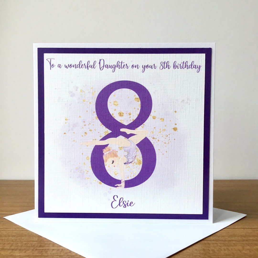 Gymnastics Birthday Card for Daughter, Cute Children's Gymnast Birthday ...