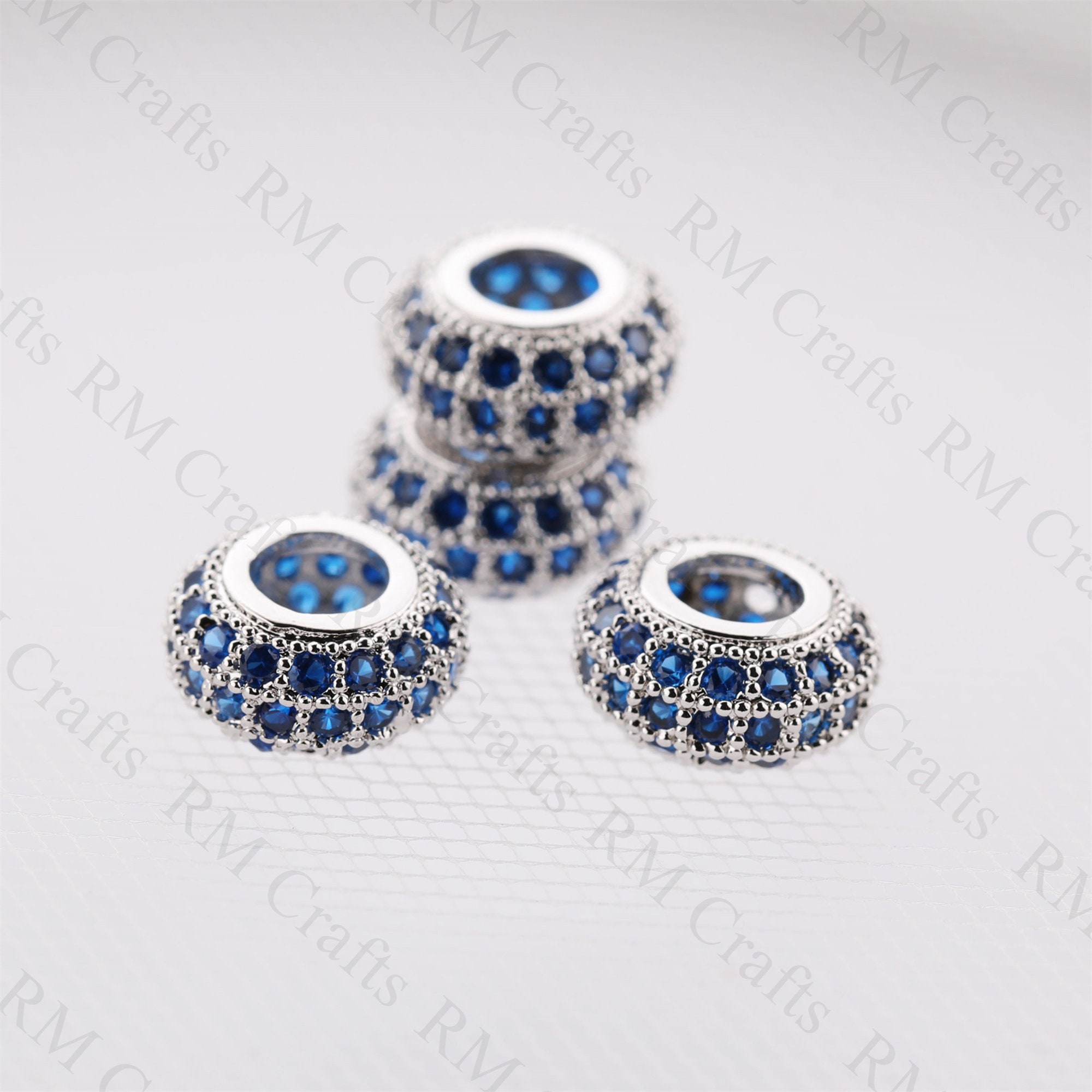 CZ Micro Pave Rondelle Spacer Wheel Beads - Etsy