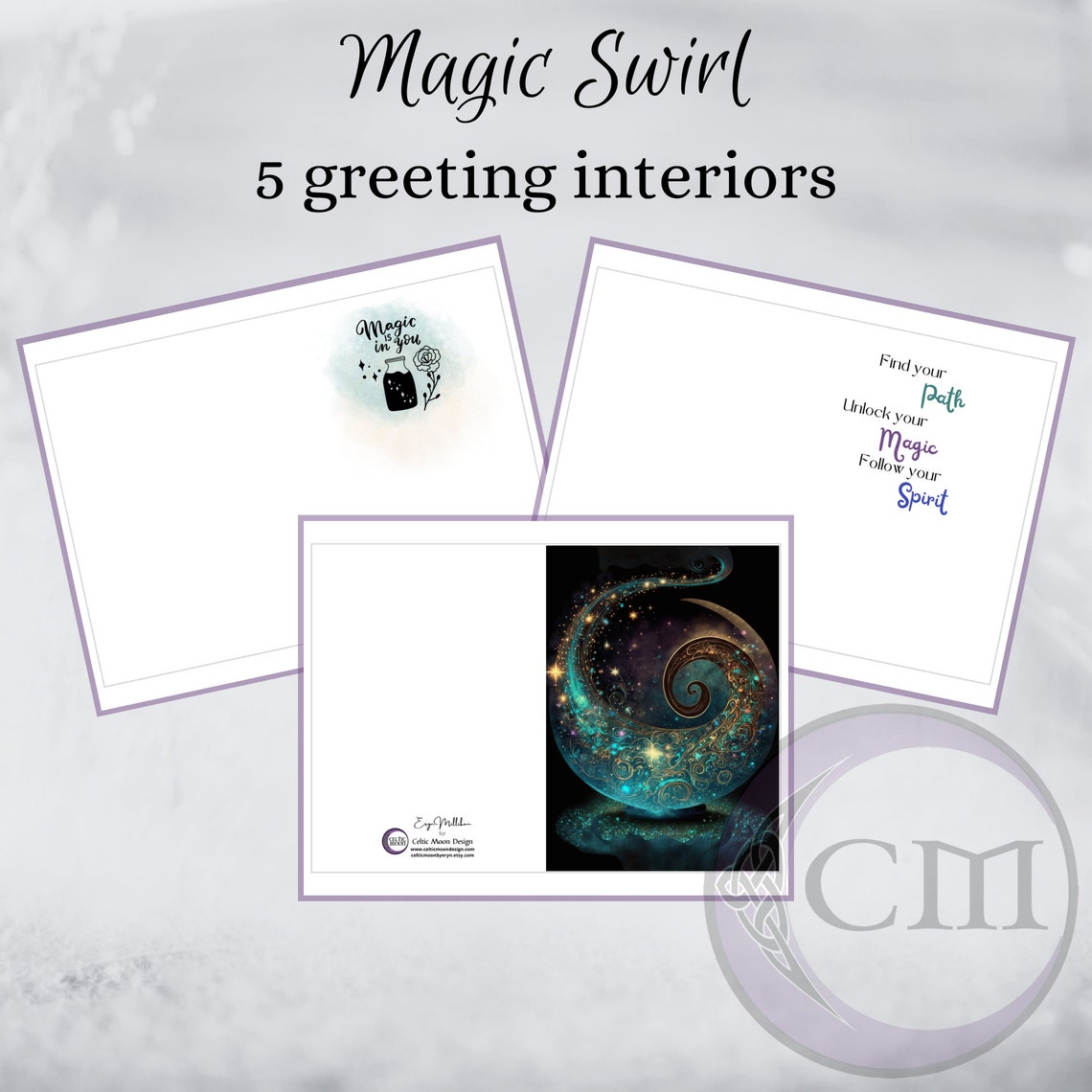 Magical Swirl Printable Card - Etsy