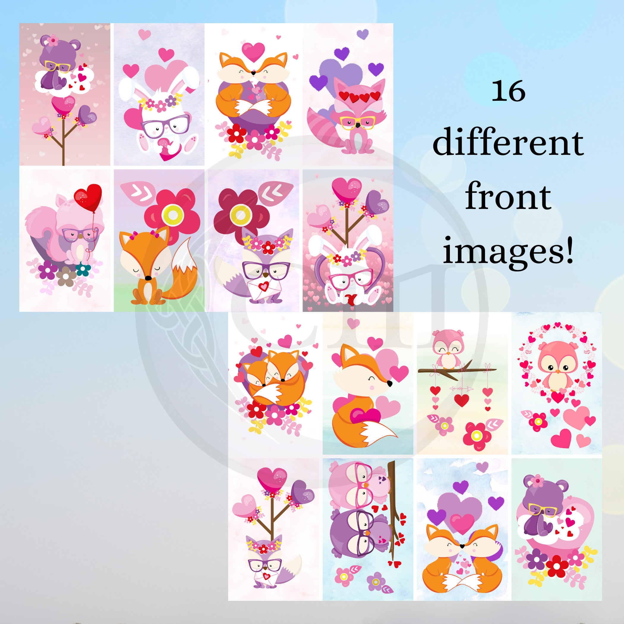 Forest Friends Children's Printable Valentine Cards - 16 Different ...