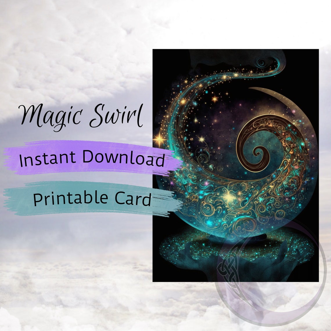 Magical Swirl Printable Card - Etsy