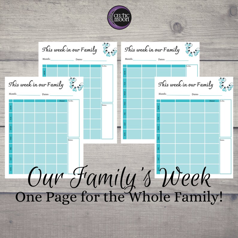 Our Family's Week Planner Printable, Letter Sized Pages (8.5 X 11 ...