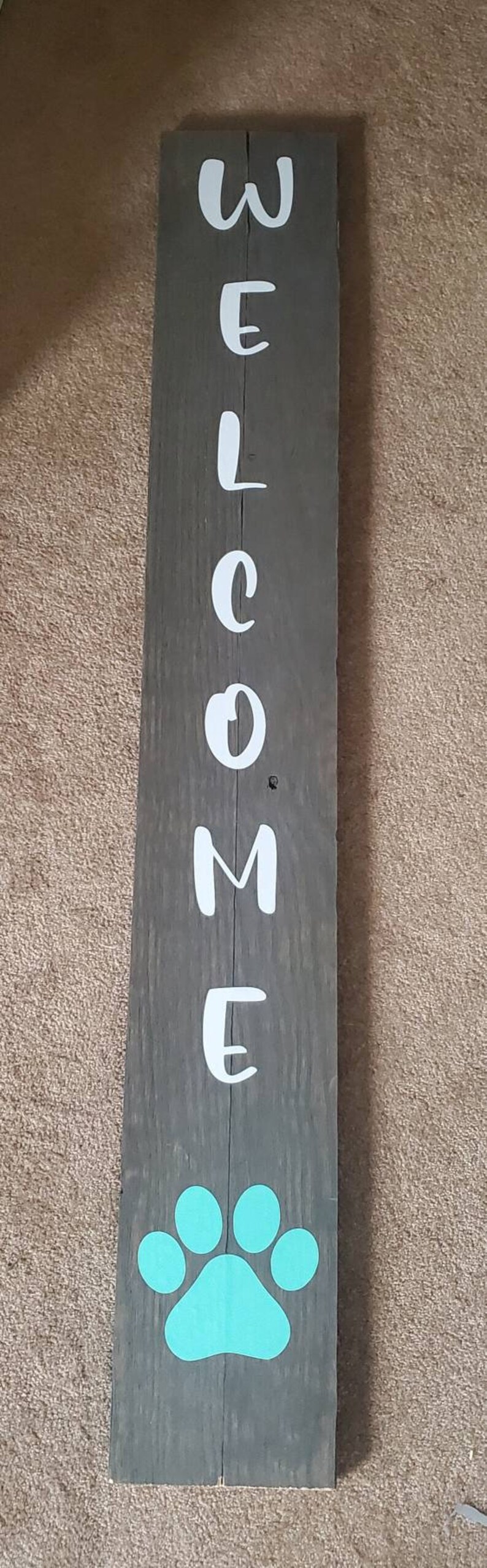 Paw Print Welcome Sign - Etsy