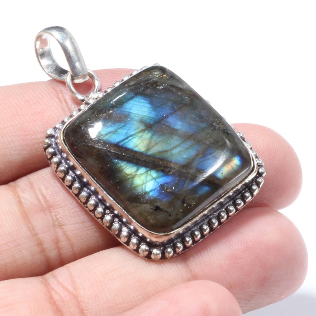 Labradorite Gemstone Jewelry 925 Sterling Silver Pendant Labradorite ...