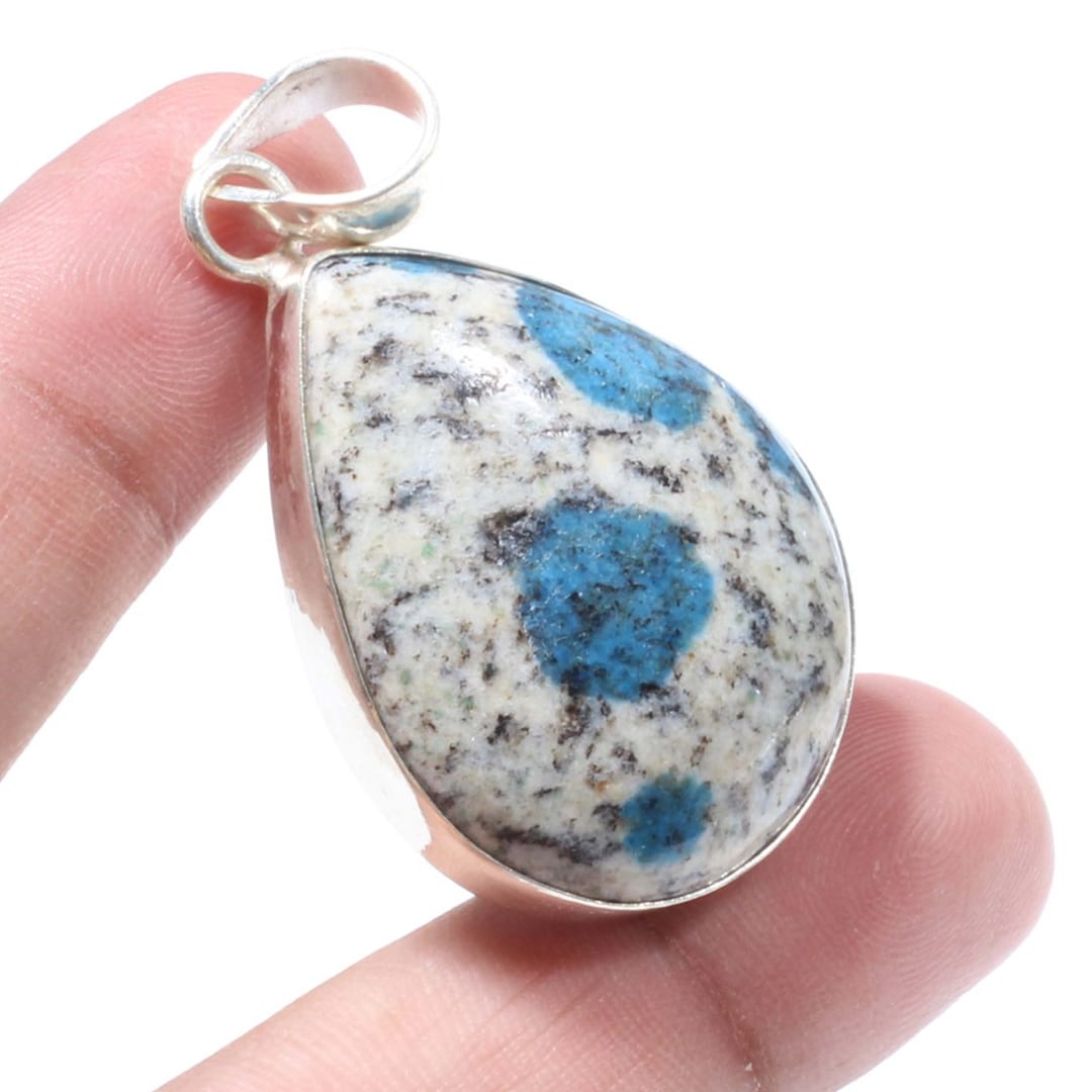 K-2 Blue Jasper Gemstone Jewelry 925 Sterling Silver Pendant K2 Blue ...