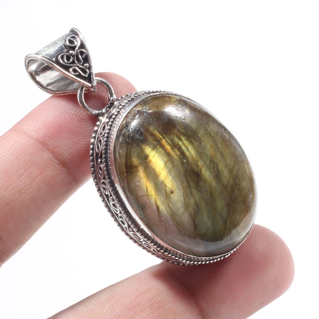 Labradorite Gemstone Jewelry 925 Sterling Silver Labradorite Pendant ...