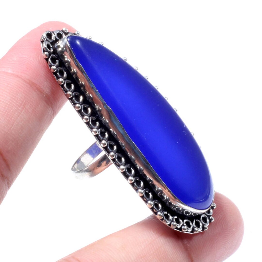 Blue Quartz Gemstone Jewelry 925 Sterling Silver Blue Quartz - Etsy
