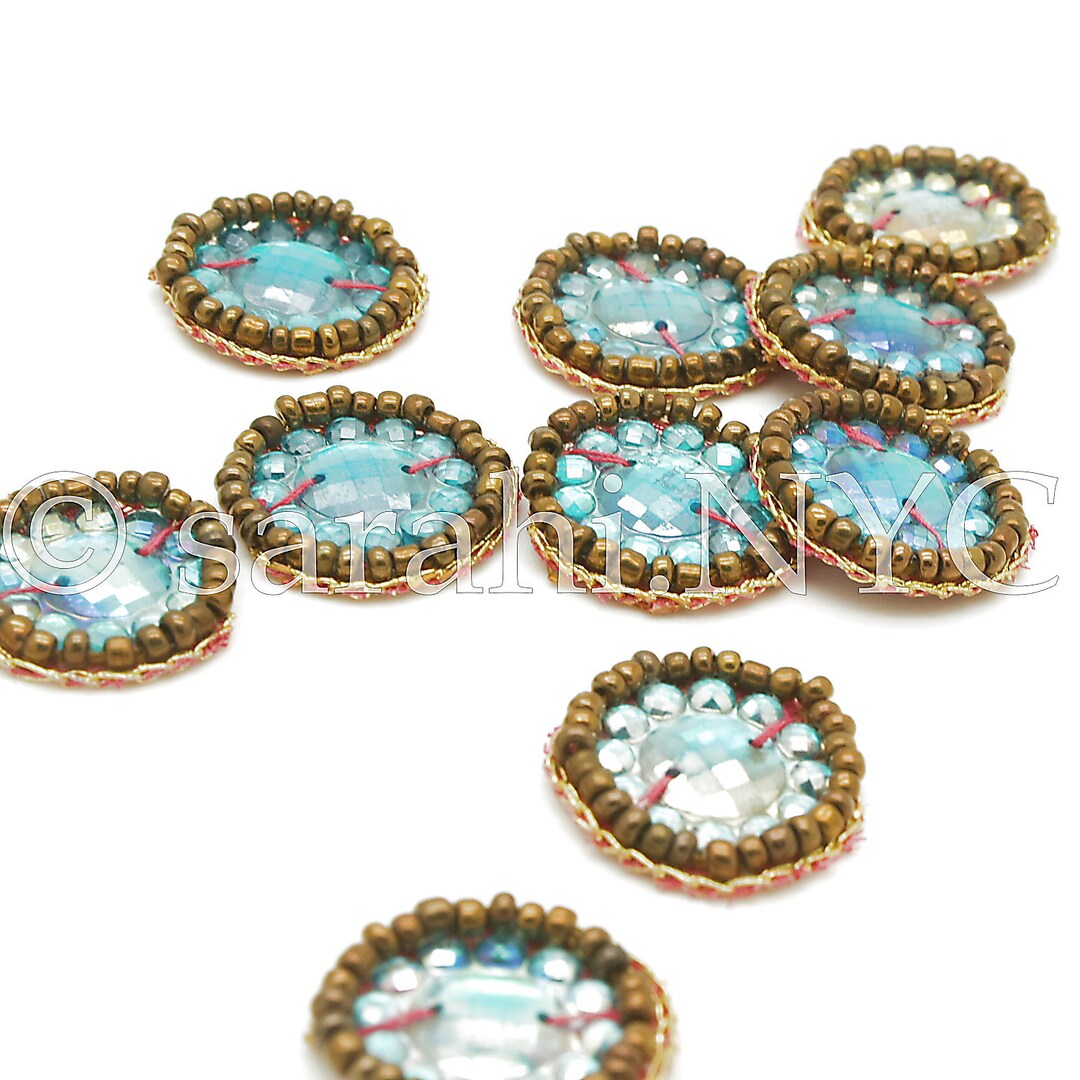 10 Turquoise Gem Circle MOTIFS - Etsy