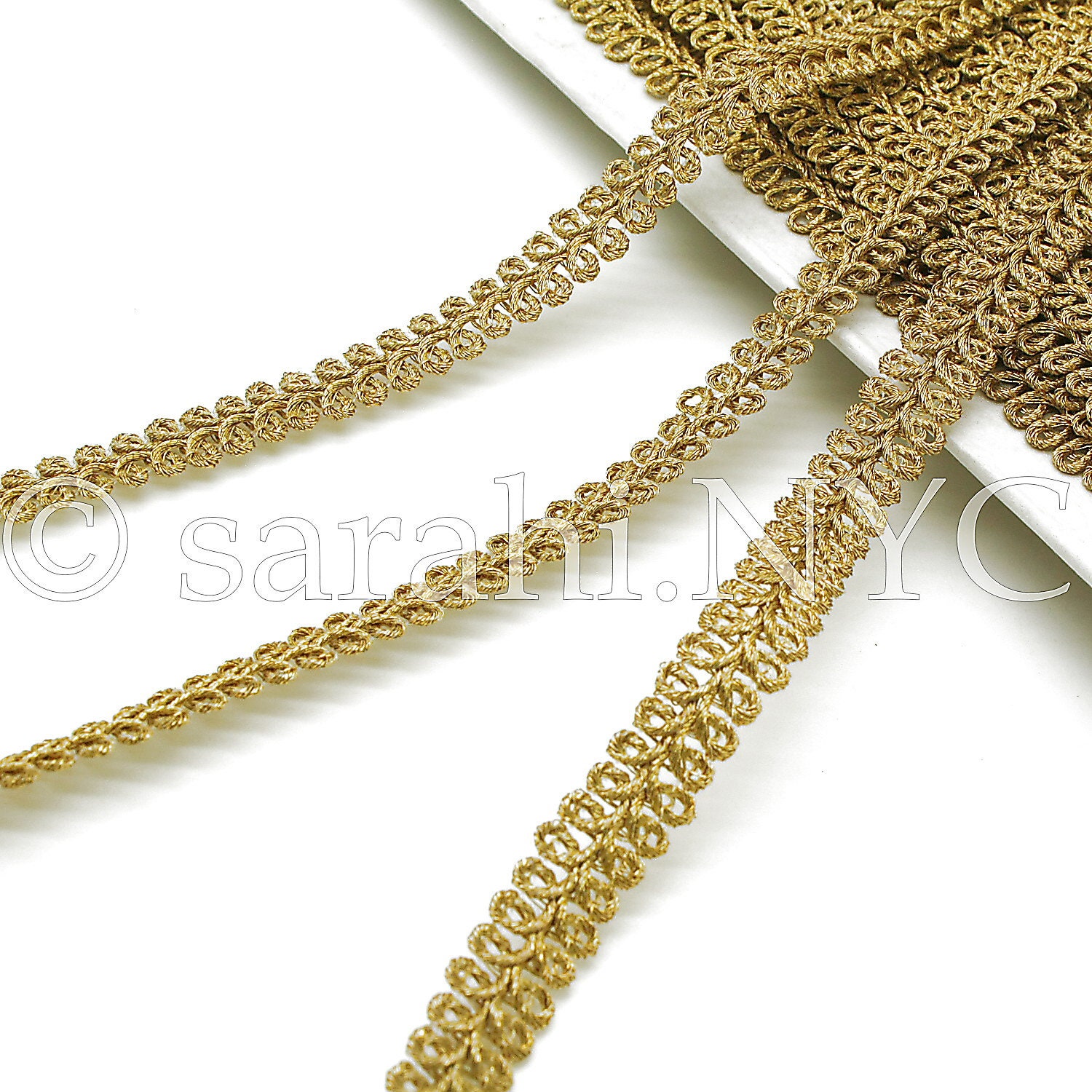 GOLD METALLIC SWIRL Trim, 1 Yard - Etsy