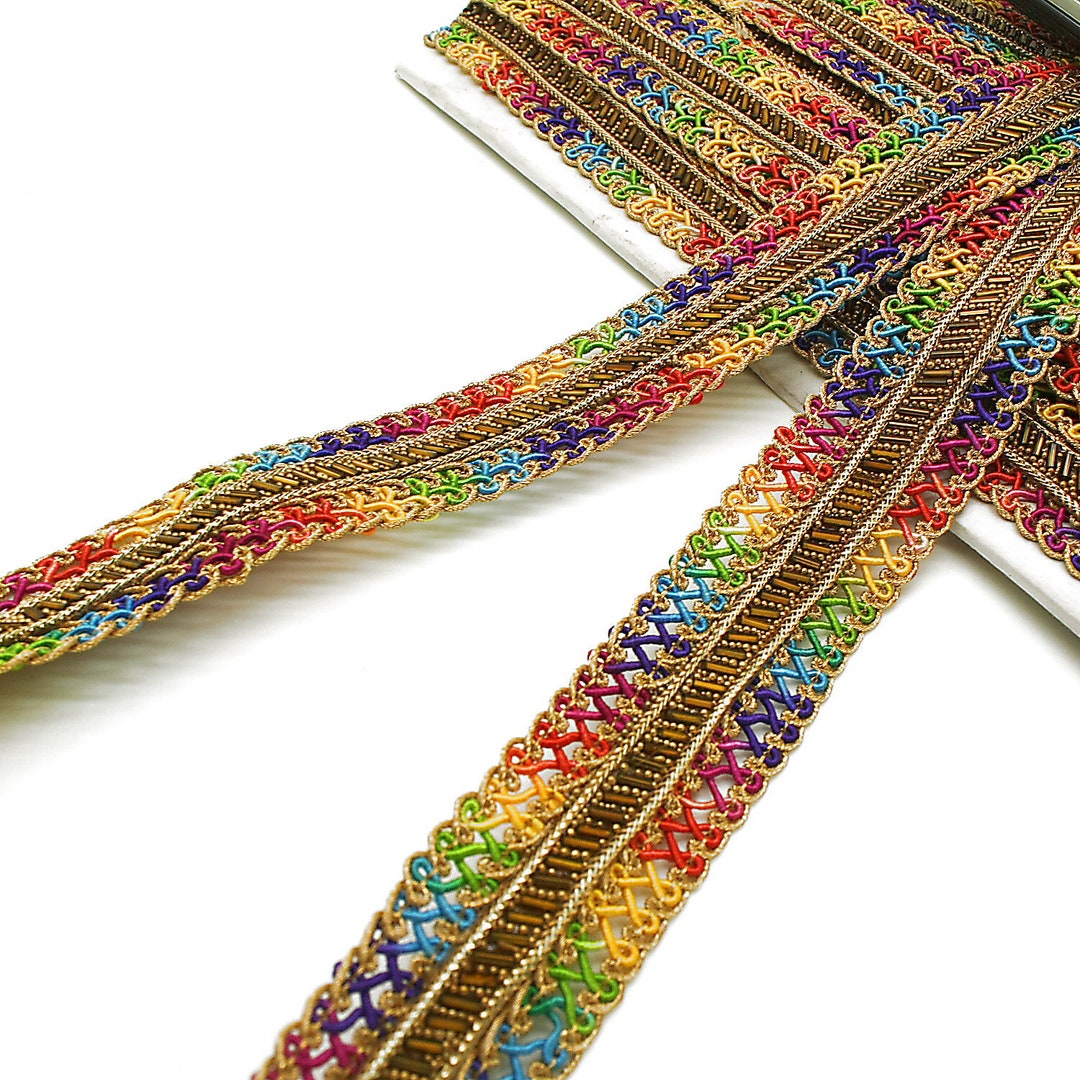 RAINBOW TRIM Multicolor Trim Multicolor Beaded Trim - Etsy