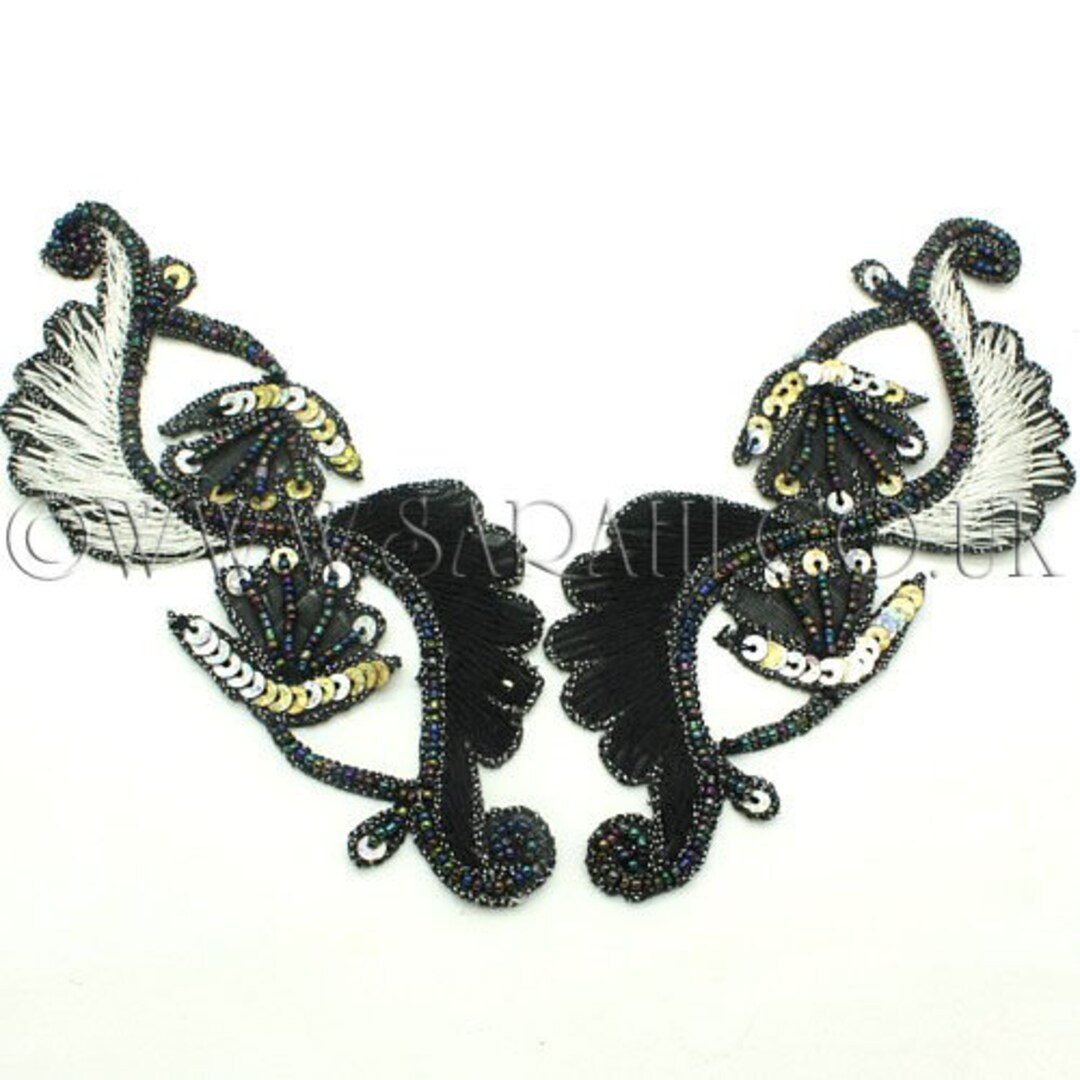APPLIQUE,MOTIF,PATCH, Motif Trim,trimming,costume,sequin Edging,stones ...