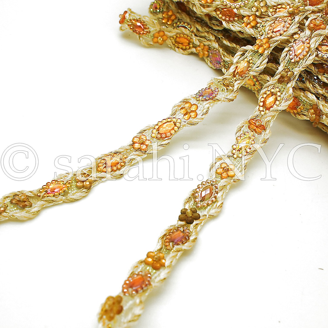 YELLOW GOLD RHINESTONE Gem Trim - Etsy