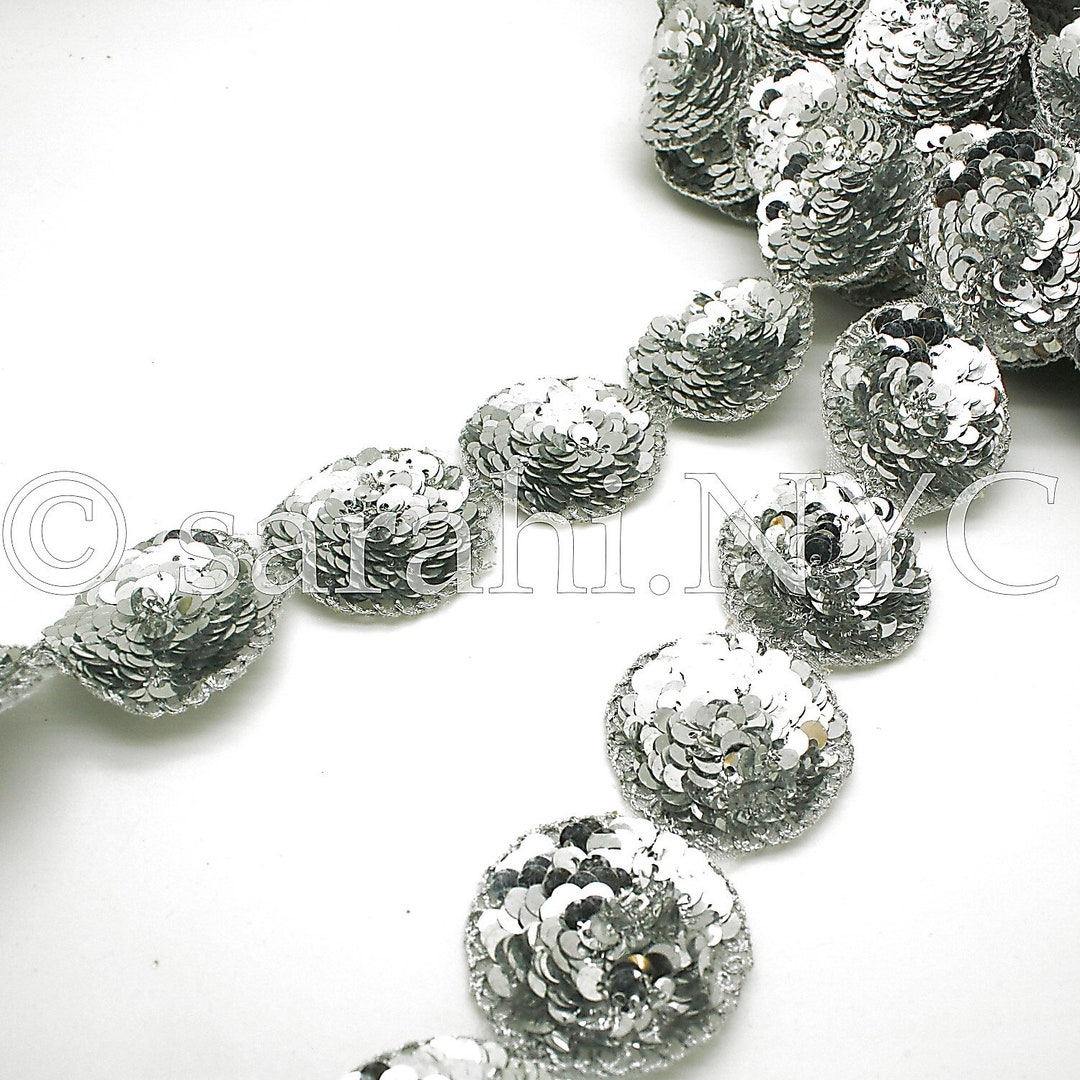 SILVER SEQUIN CIRCLE Trim - Etsy