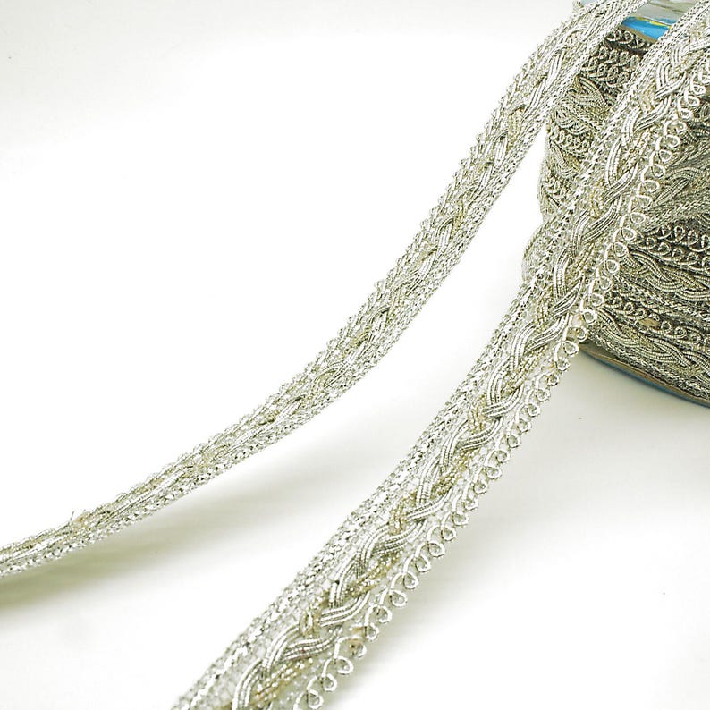 SILVER METALLIC SWIRL Trim, 1 Yard - Etsy