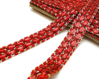 Per Yard-drapery Trim - Red- Beaded Trim- Design 11 - 2" Inches - Etsy