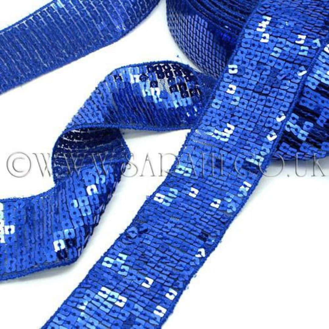 BLUE SEQUIN RIBBON, 1 Yard - Etsy