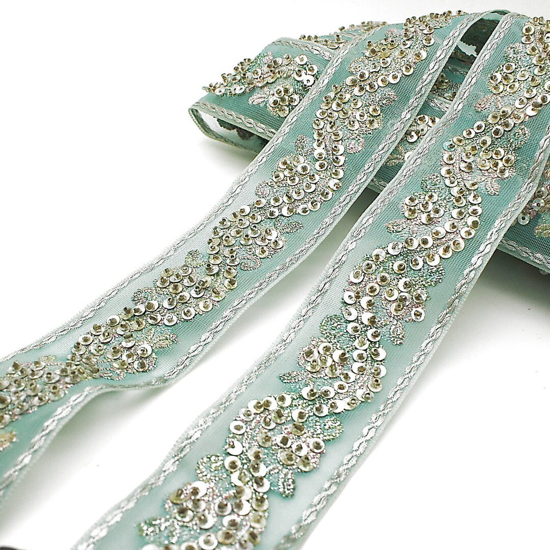 LIGHT BLUE Floral Trim - Etsy