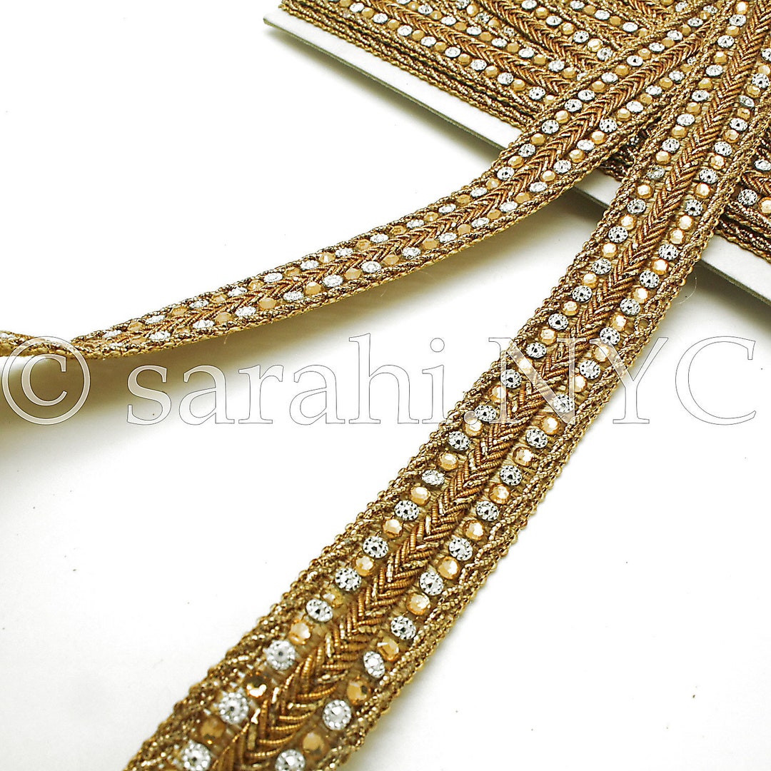 GOLD SILVER Rhinestone EDGING Trim - Etsy