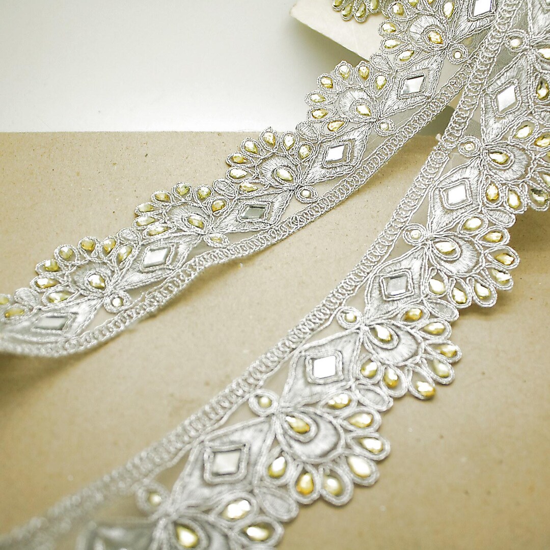 SILVER MIRROR PEARL Edging Trim - Etsy