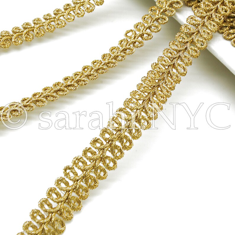 GOLD METALLIC SWIRL Trim, 1 Yard - Etsy