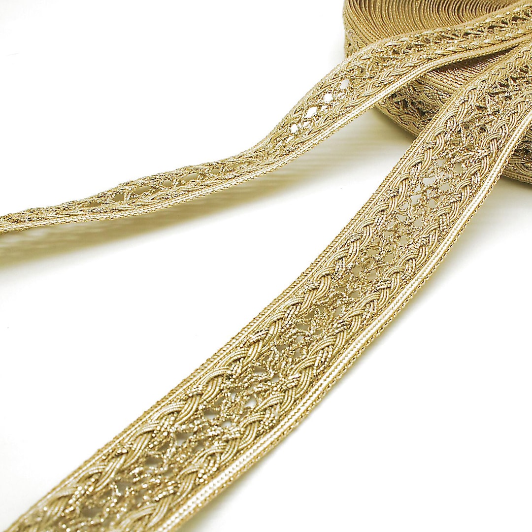 LIGHT GOLD Braid Ribbon Trim Metallic Gold Trim - Etsy