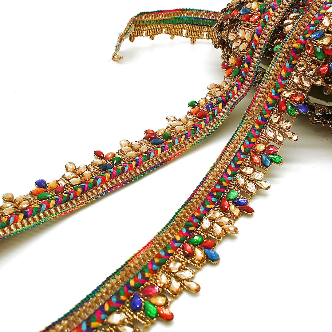 MULTICOLOR Rhinestone Trim - Etsy