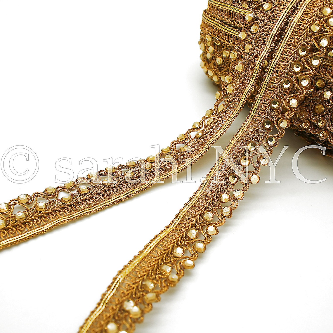Ribete de ribete tejido DE RHINESTONE DE ORO | Etsy