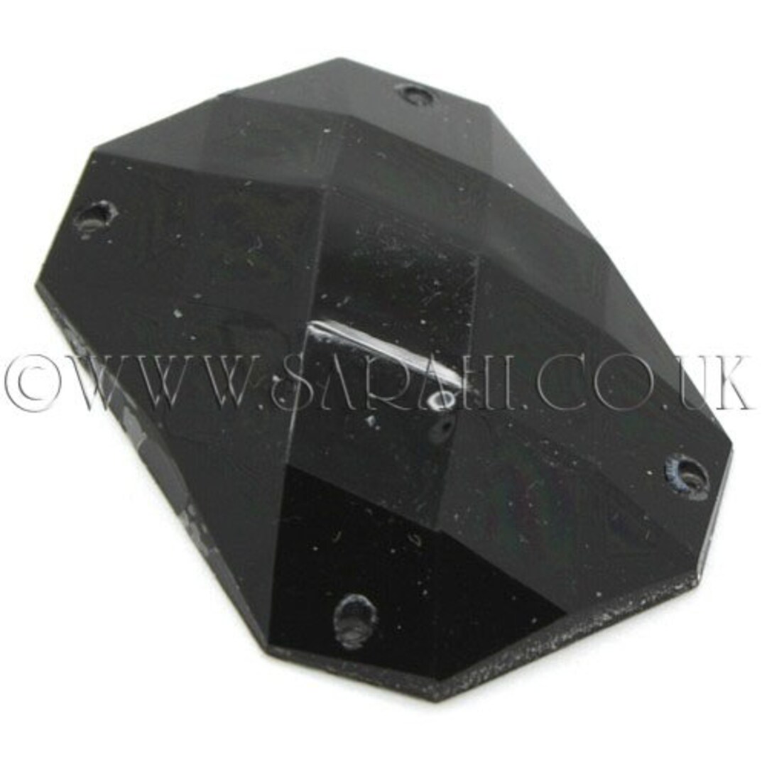 BLACK 40 Mm 30 Mm Flat Back Acrylic Rectangle Jewels Gems Rhinestones ...