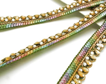 RAINBOW TRIM Multicolor Trim Multicolor Beaded Trim - Etsy
