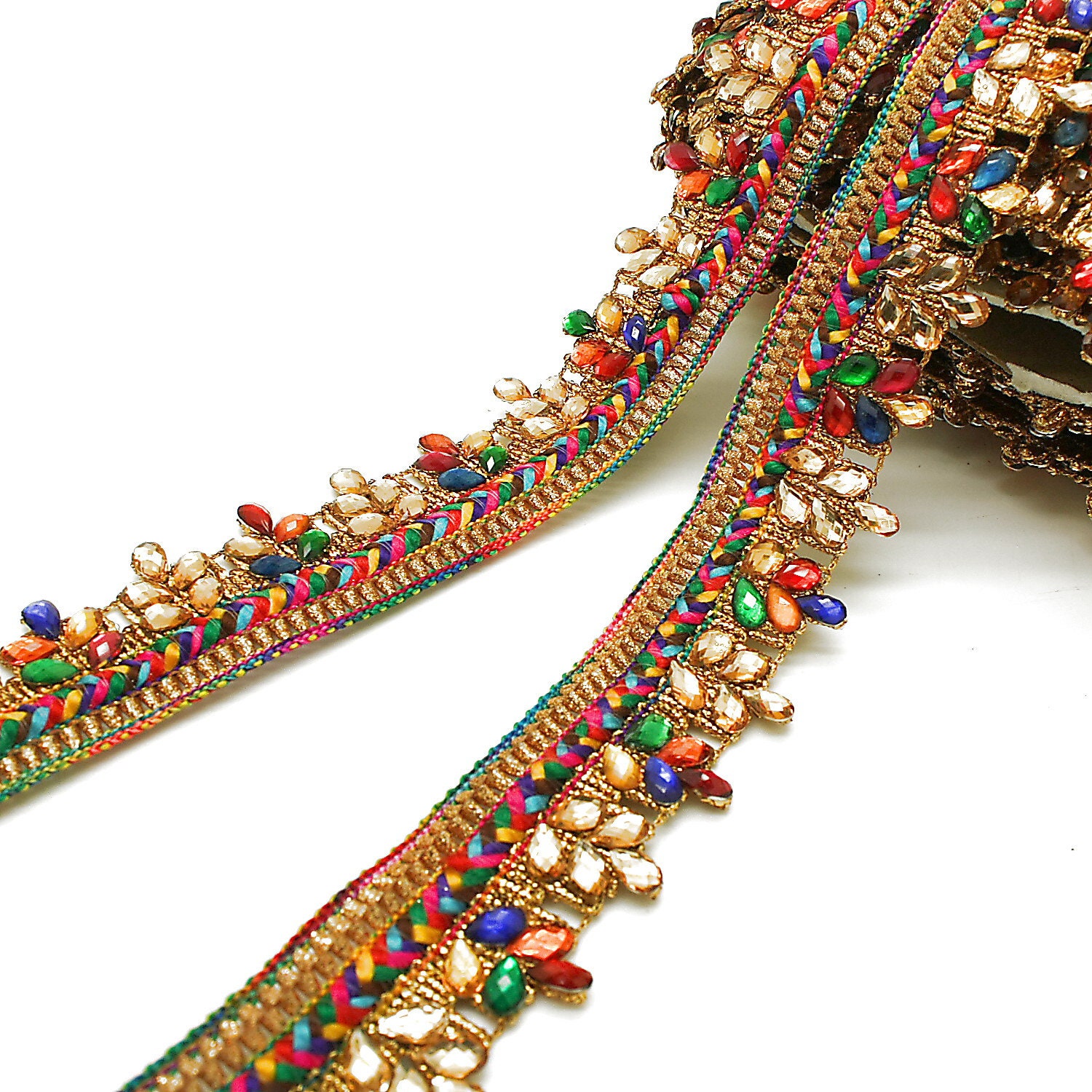 MULTICOLOR Rhinestone Trim - Etsy