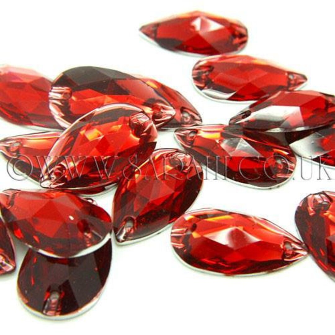 28mm Flat Back Acrylic Teardrop Jewels Gems Rhinestones - Etsy