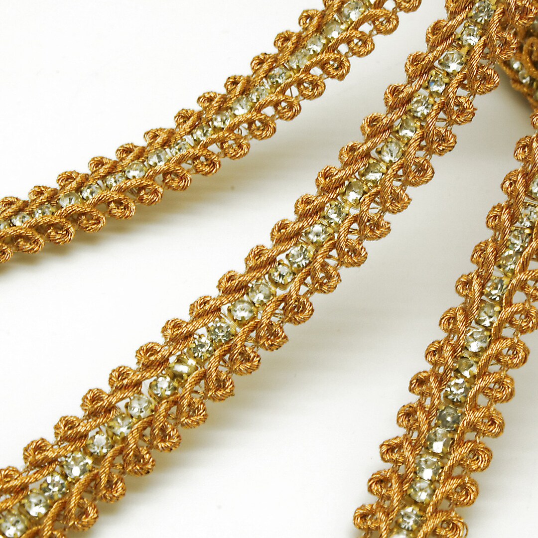 GOLD RHINESTONE SWIRL Trim - Etsy