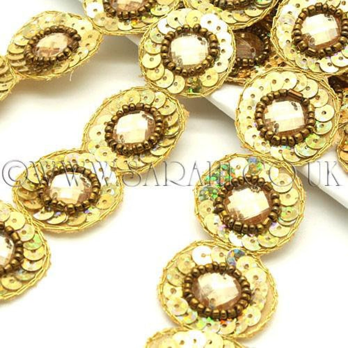 GOLD RHINESTONE CIRCLE Beaded Trim - Etsy