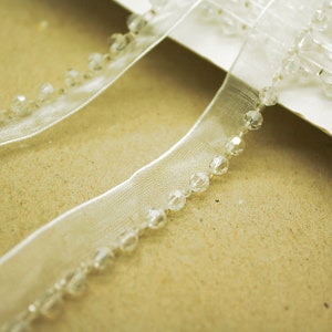 WHITE BEADED Trim With Beads Beaded Edging - Etsy