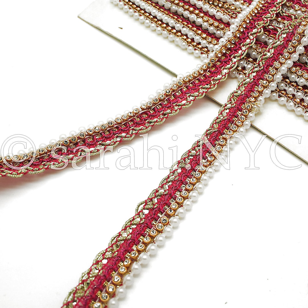 PINK CRYSTAL PEARL Trim, Edging - Etsy