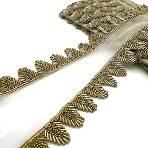 ANTIQUE GOLD BEADED Edging Trim - Etsy