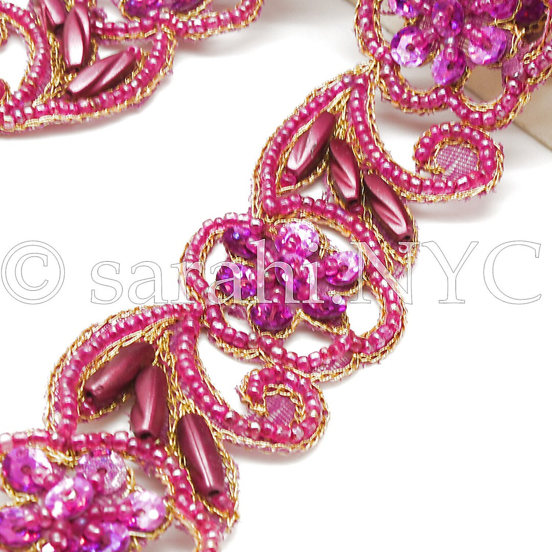 PINK CERISE FLORAL Swirl Trim - Etsy