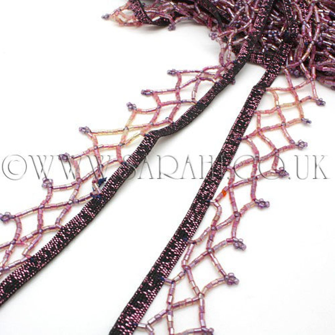 PURPLE Cerise FRINGE Beaded Trim,edging - Etsy