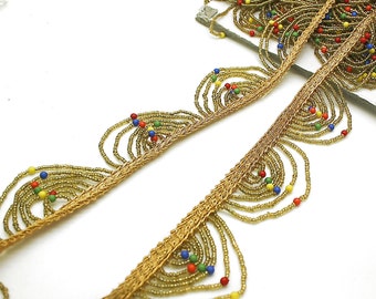 RAINBOW TRIM Multicolor Trim Multicolor Beaded Trim - Etsy