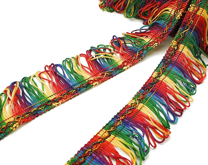 MULTI COLOR Rainbow FRINGE Trim - Etsy