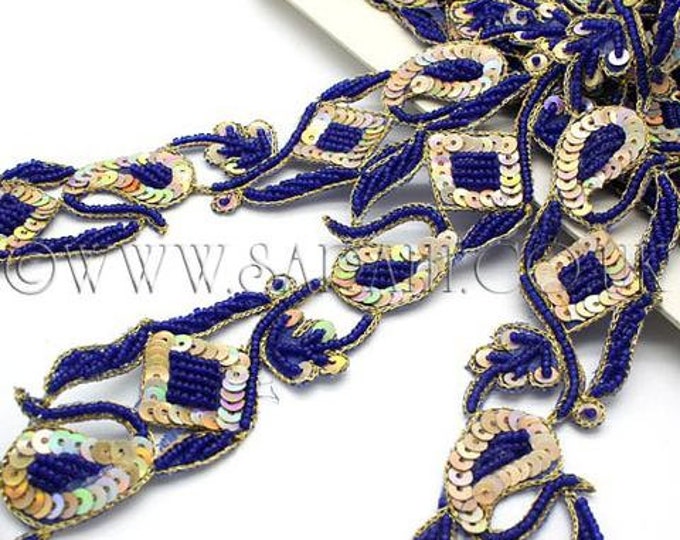 BLUE PEARL Beaded Trim - Etsy